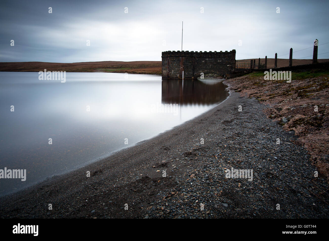 Photograph by © Jamie Callister. Sunset at the Llyn Aled, Denbigh Moors ...