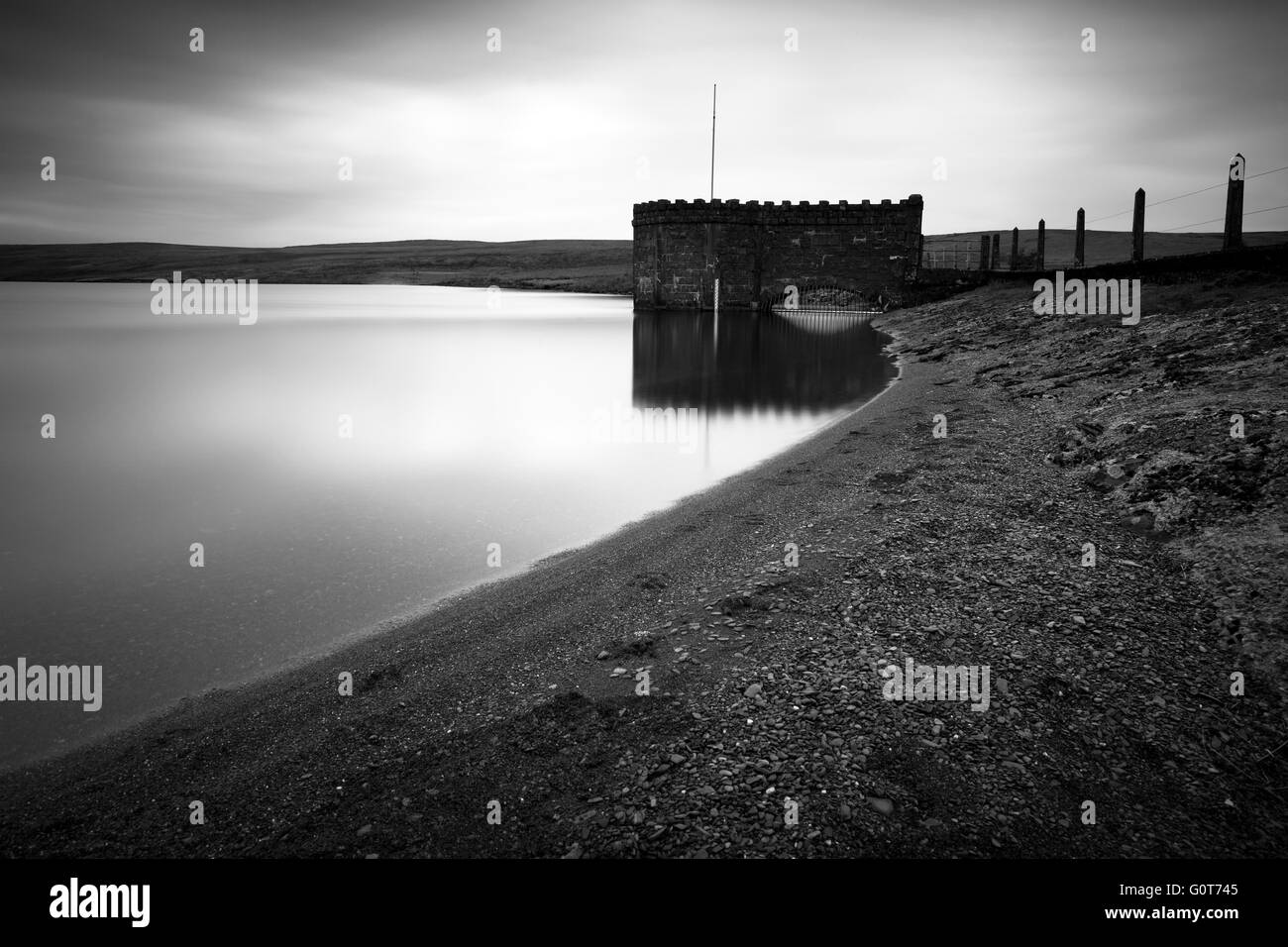 Photograph by © Jamie Callister. Sunset at the Llyn Aled, Denbigh Moors ...