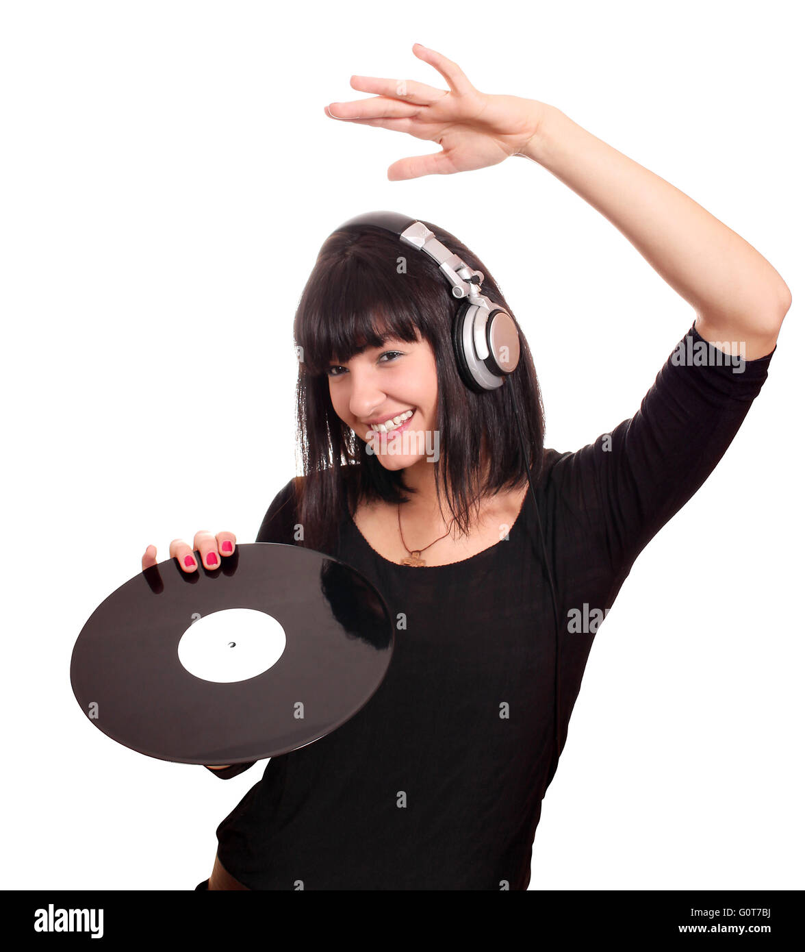 beauty girl dj dancing Stock Photo - Alamy