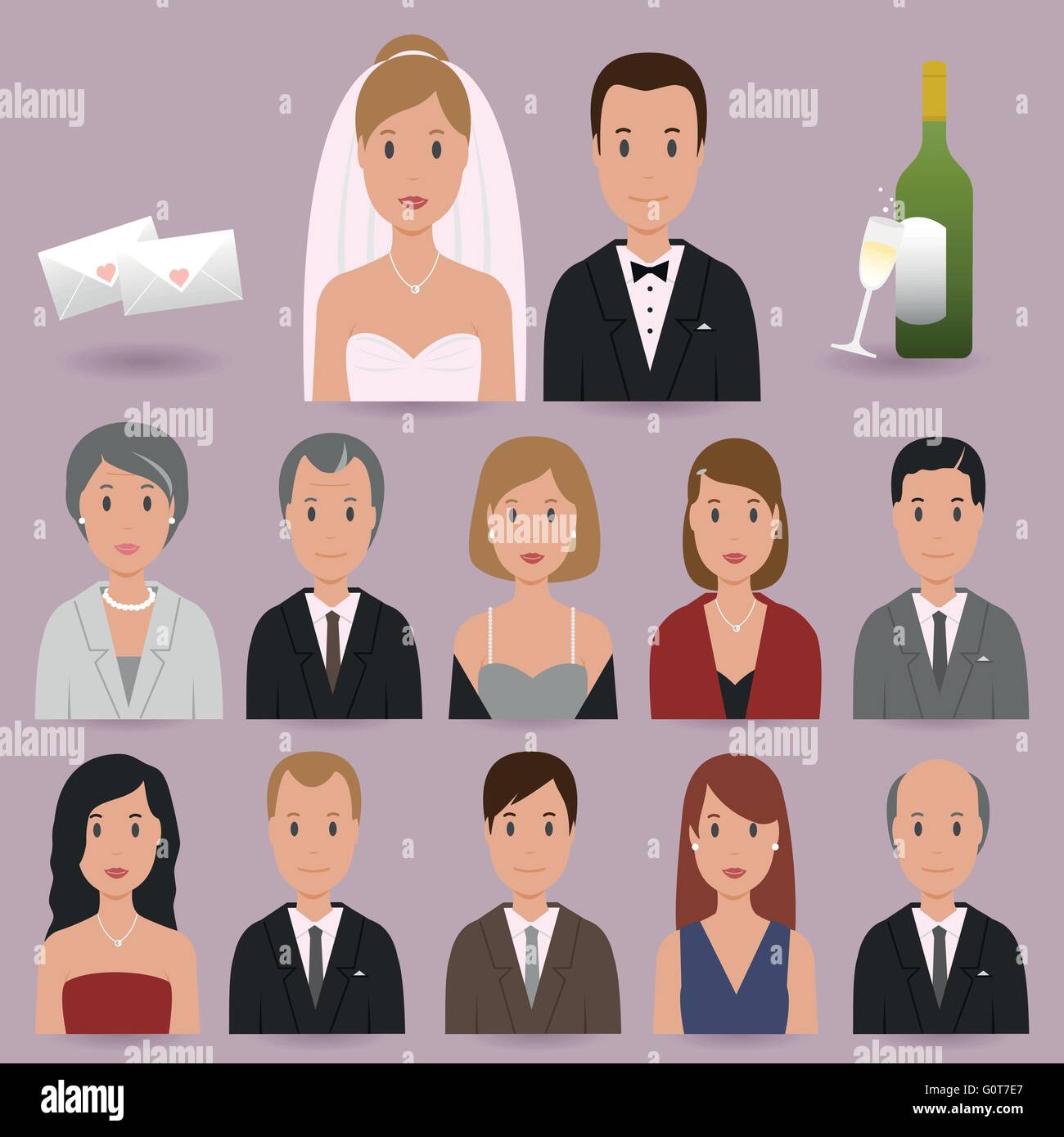 Wedding reception guests Stock Vector Images - Alamy