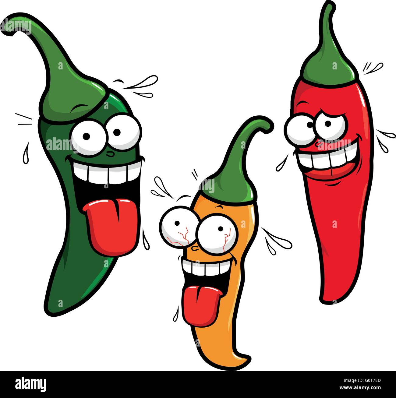 Cartoon hot jalapeno chili peppers Stock Vector Image & Art - Alamy