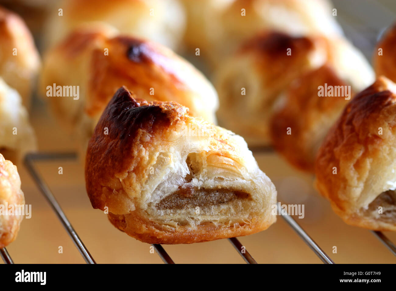 Sausage rolls cooked Stock Photo - Alamy