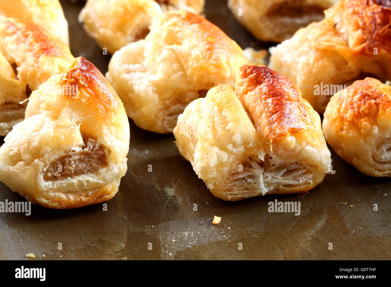 Sausage rolls cooked Stock Photo - Alamy
