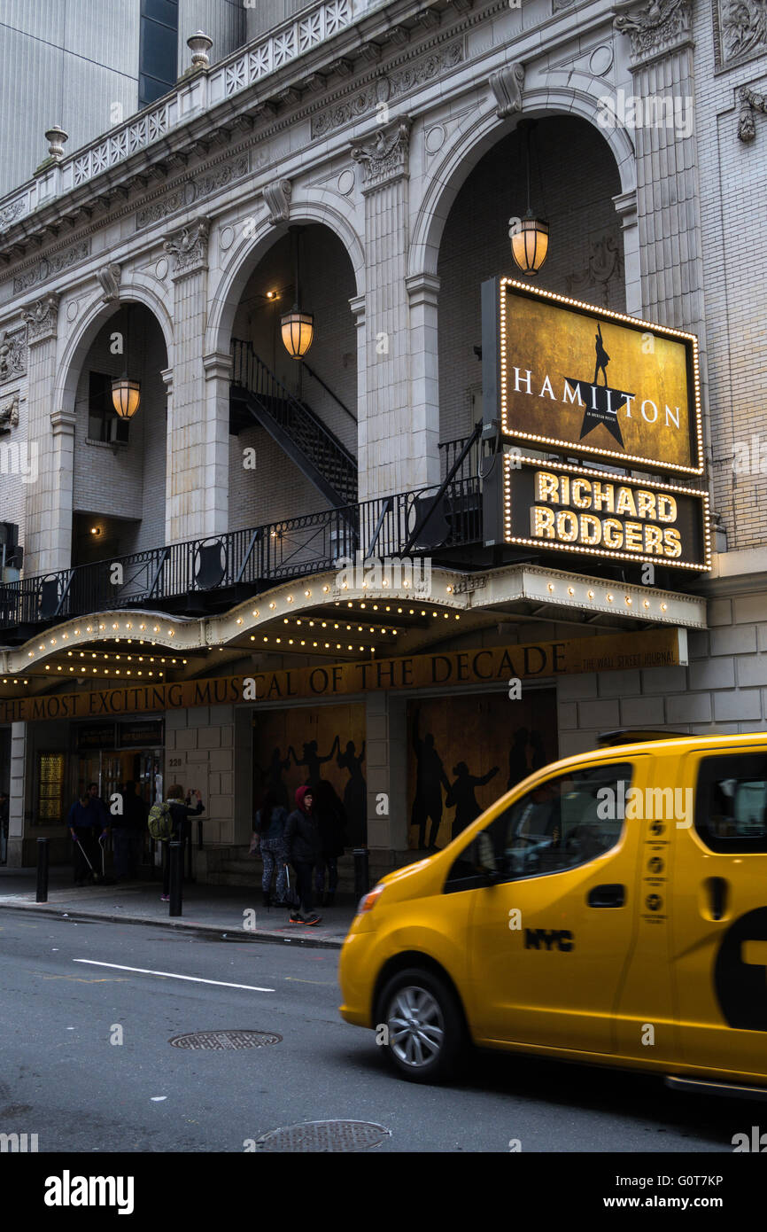 "Hamilton" Marquee at the Richard RodgersTheatre, Times Square, NYC ...