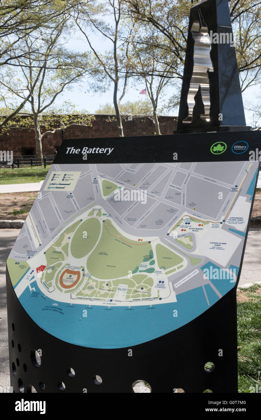 Battery Park Sign, NYC Stock Photo - Alamy