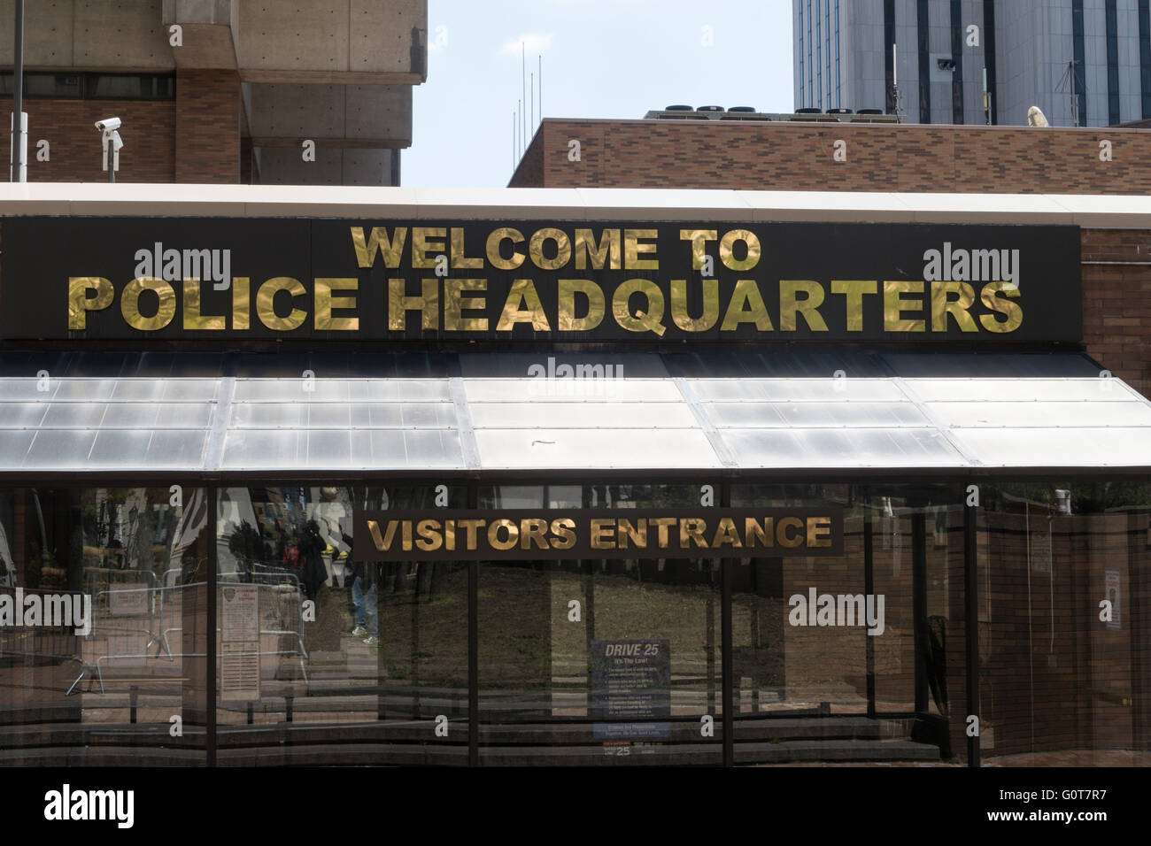 New York City Police Headquarters, Visitors Entrance, One Police Plaza ...