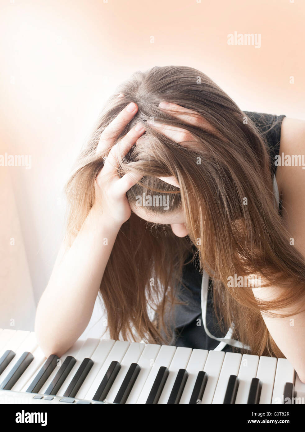 Portrait of a stressed teenage girl Stock Photo - Alamy
