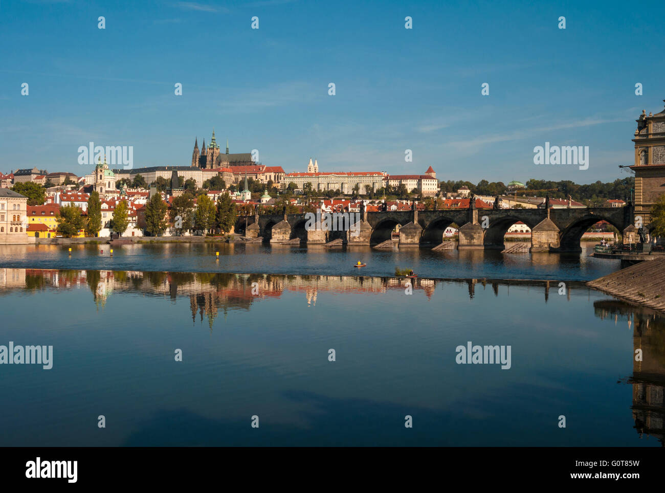Charles IV Bridge. Moldau River. Prague Stock Photo - Alamy