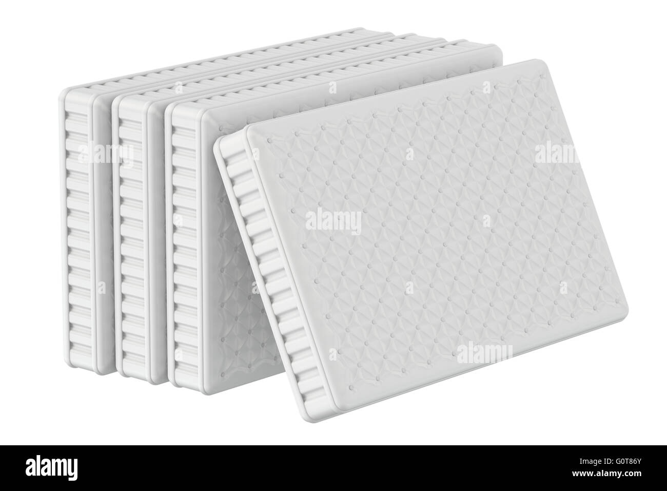 set of mattresses, 3D rendering isolated on white background Stock ...