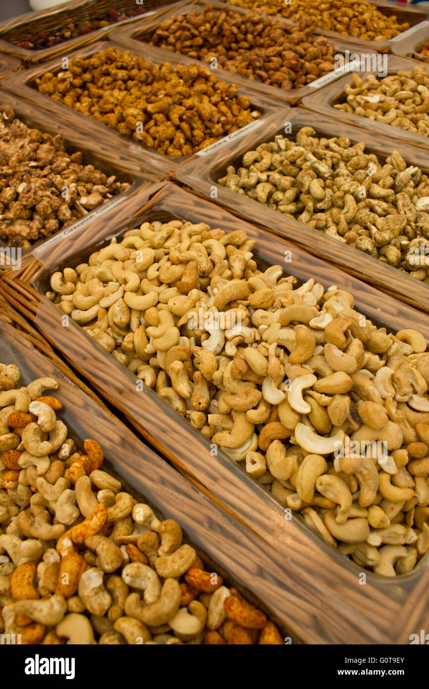 Mixed Nuts being sold at a Fair Stock Photo - Alamy