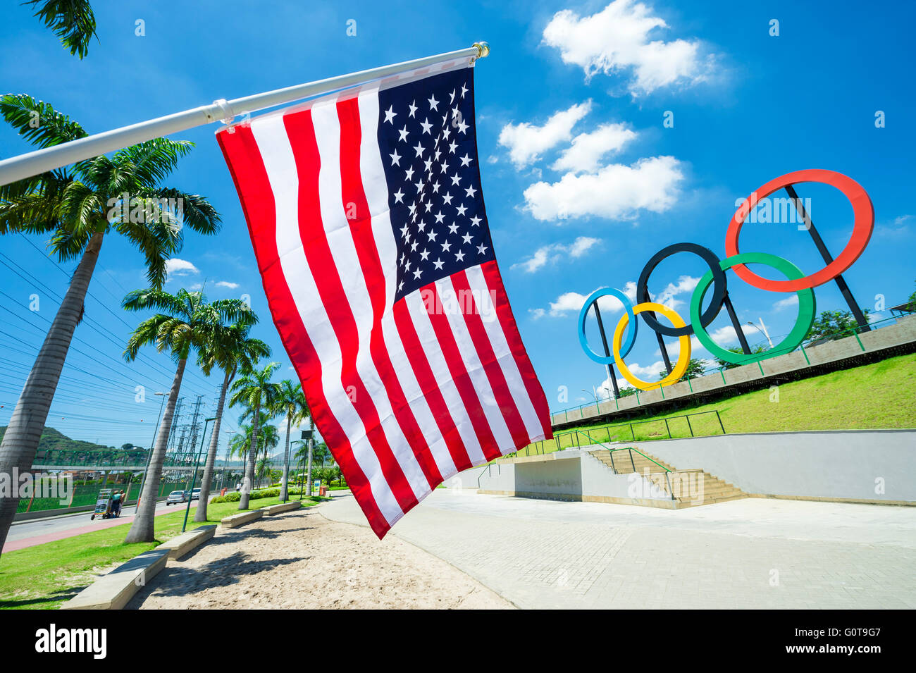 Olympic rings american flag hi-res stock photography and images - Alamy