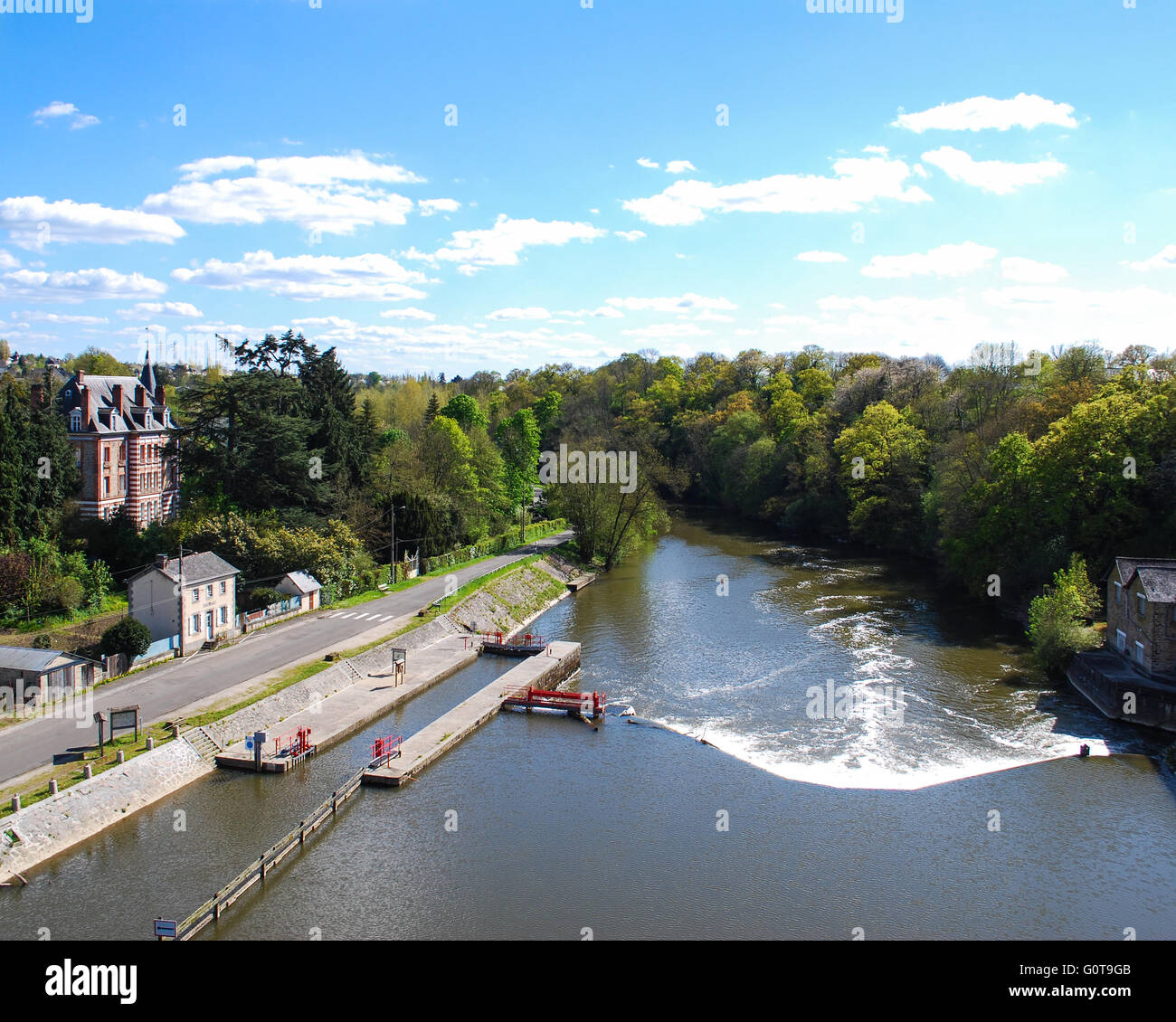 Sluice of Mayenne of the Mayenne river, France Stock Photo - Alamy