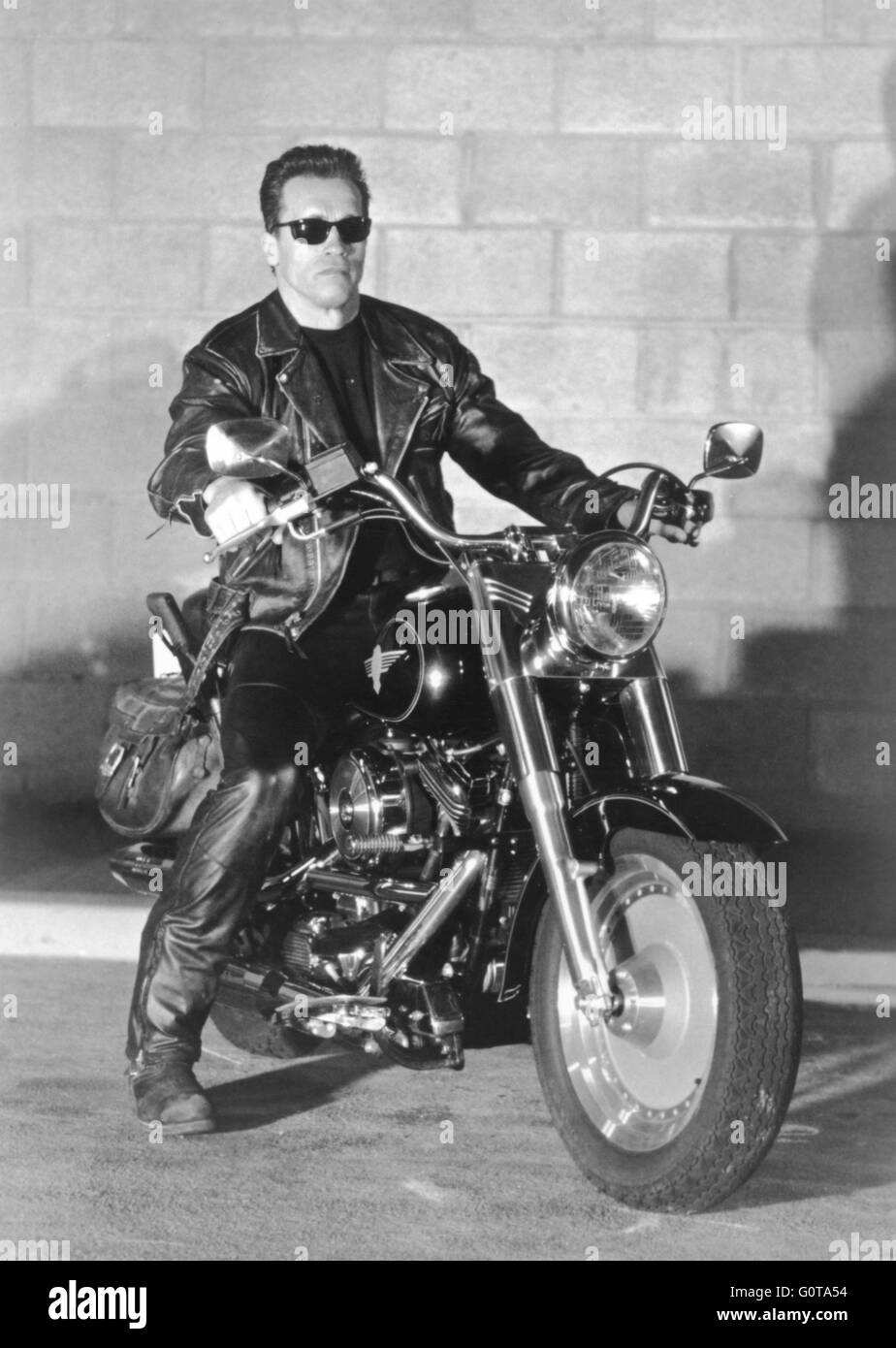 Terminator 2 Arnold Schwarzenegger On Motorcycle