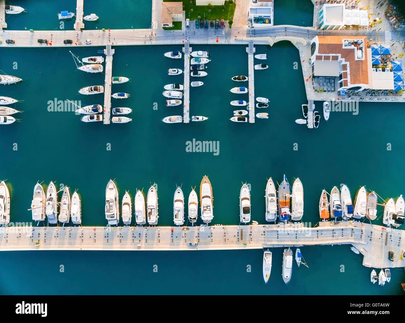 Aerial view of the beautiful Marina in Limassol city in Cyprus, the ...