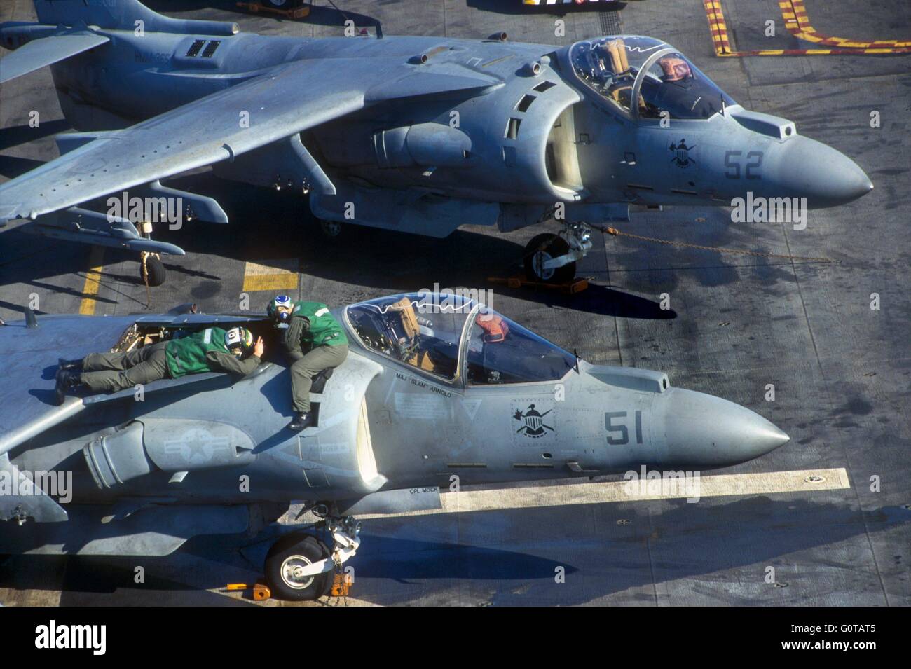 vertical takeoff strike aircrafts AV 8 "Harrier"on the Us Navy ...