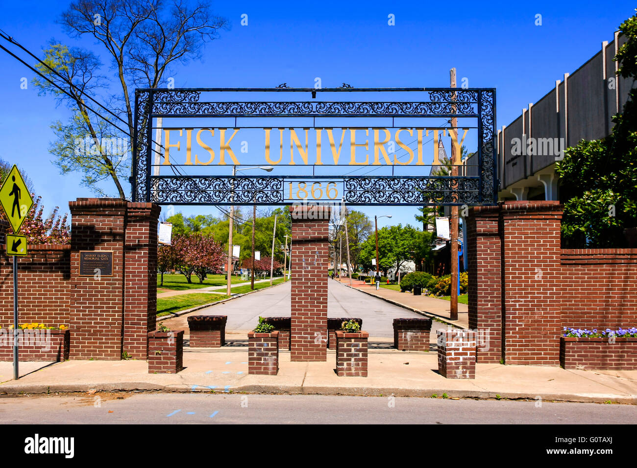Entrance archway to Fisk University in Nashville, Tennessee. Founded in ...