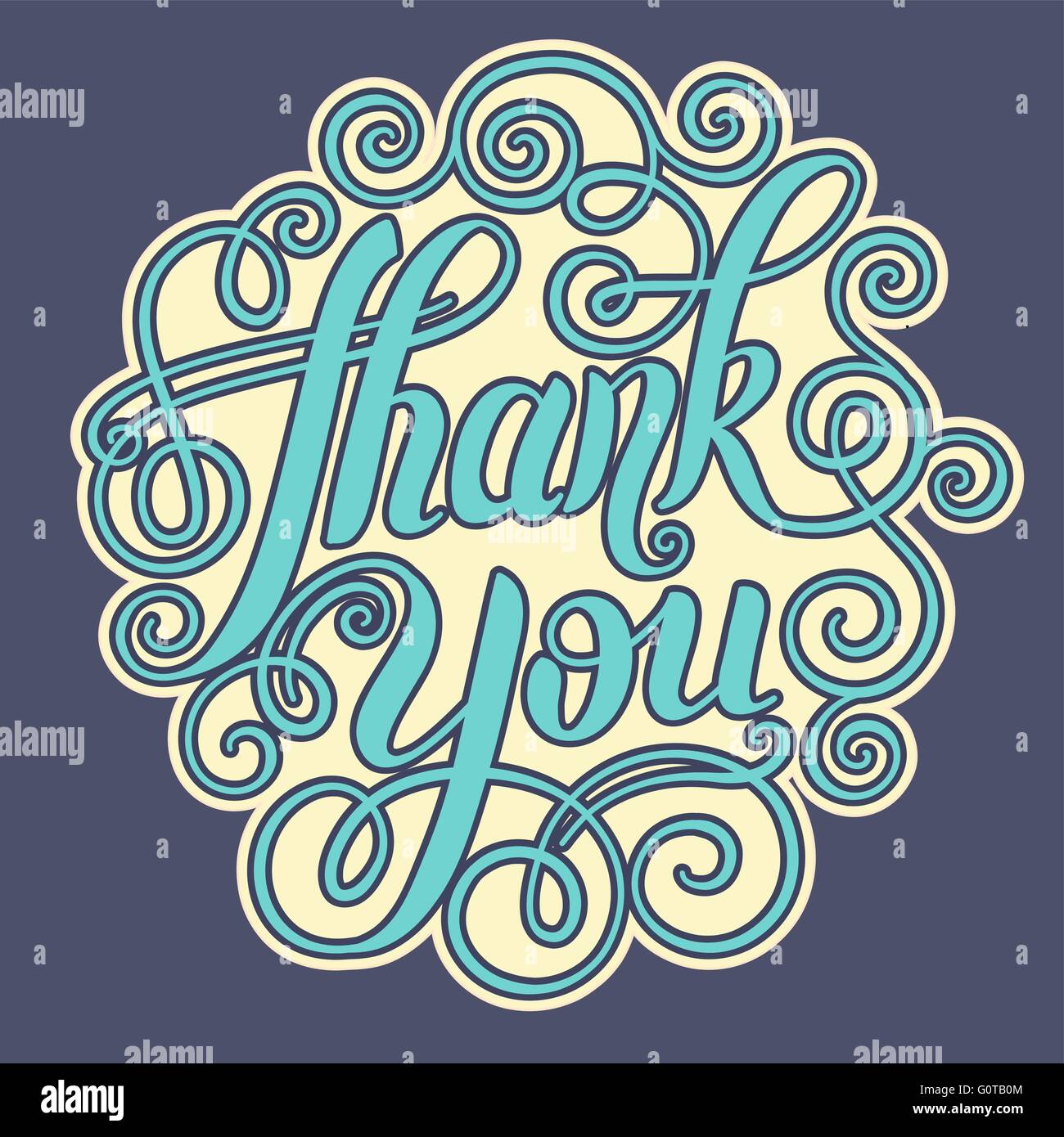 thank you handwritten lettering inscription Stock Vector Image & Art ...