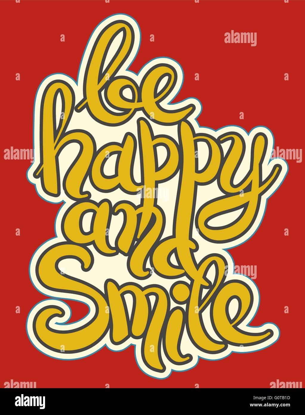 handwritten lettering inscription be happy and smile concept ins Stock ...
