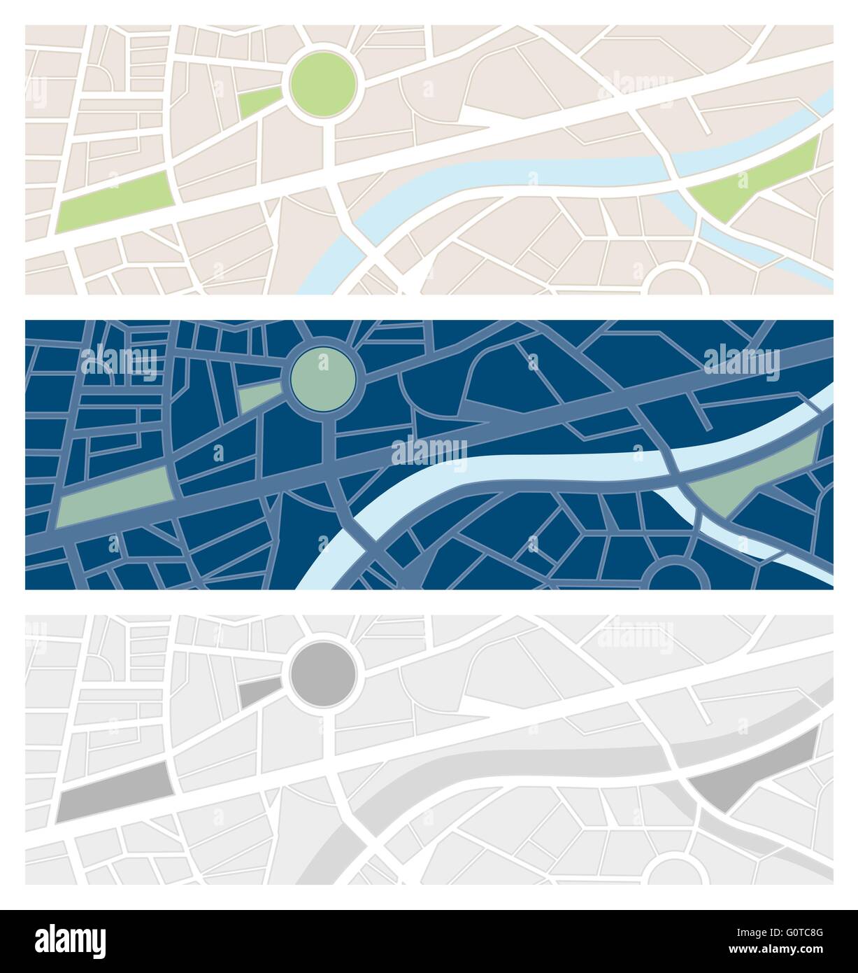 Navigator maps banner set with night vision and grayscale Stock Vector ...