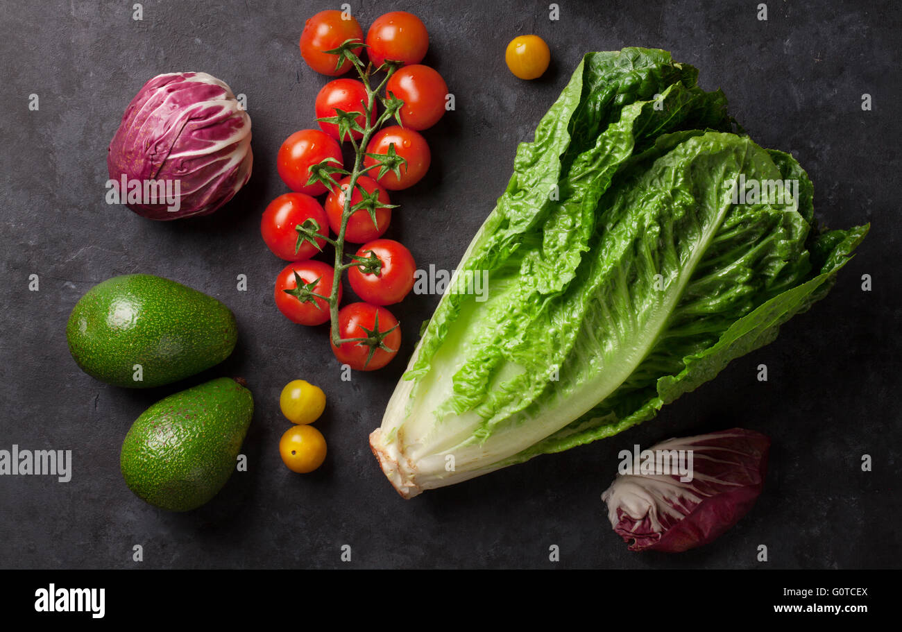 Vegetables slate top view hi-res stock photography and images - Alamy