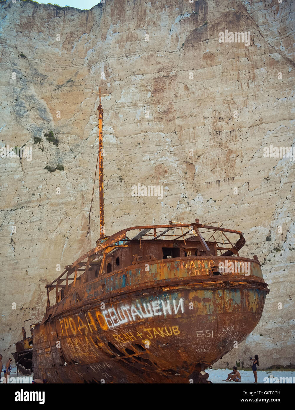 Navaggio beach view. Shipwreck details Stock Photo - Alamy