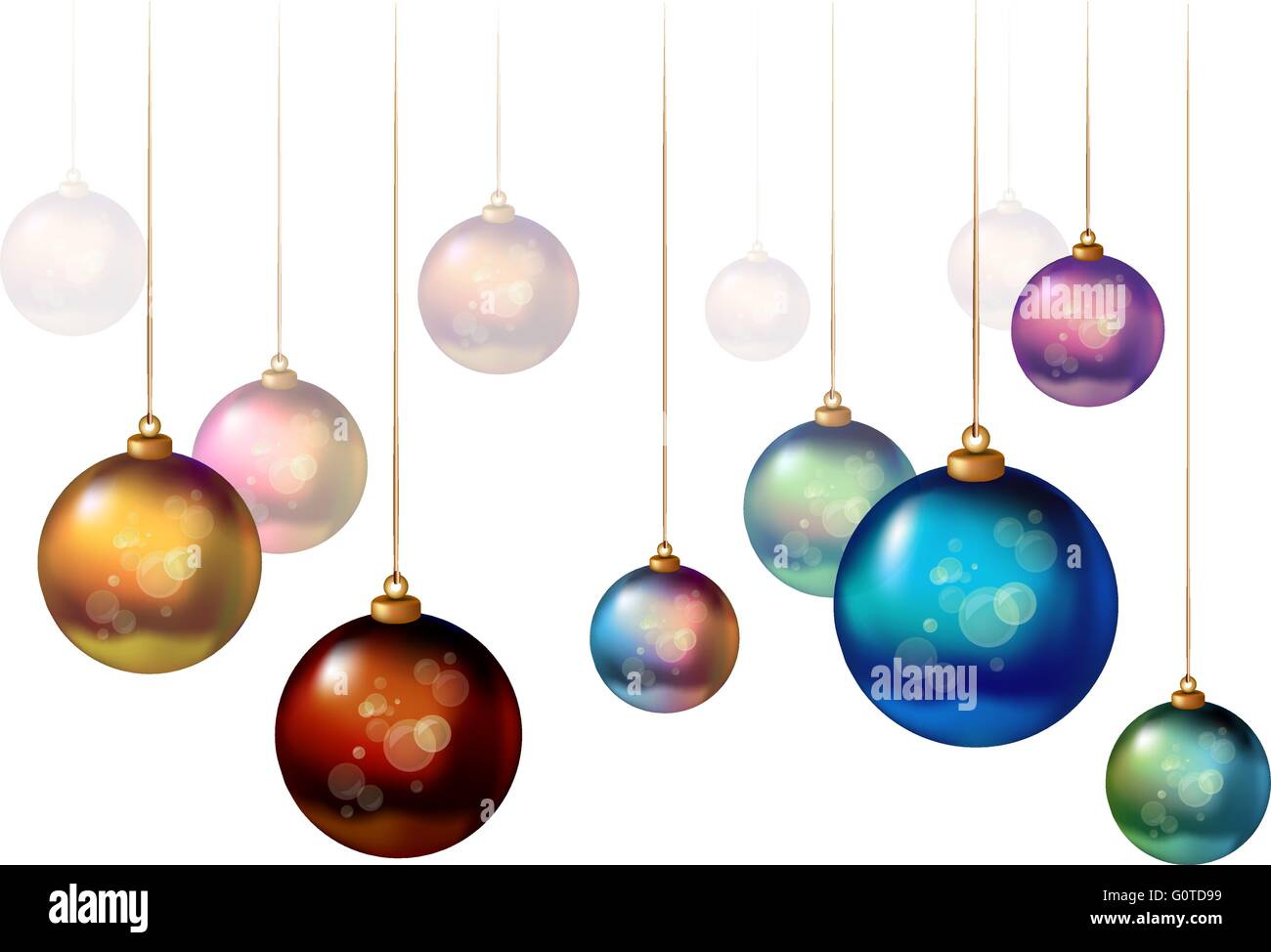 Golden christmas ornaments on Stock Vector Images - Alamy