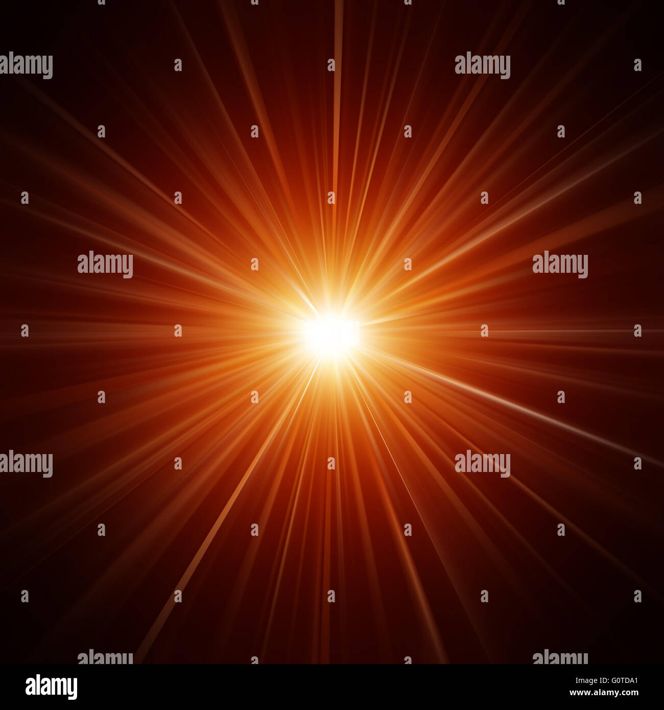 Bright white flash on a orange background Stock Photo - Alamy