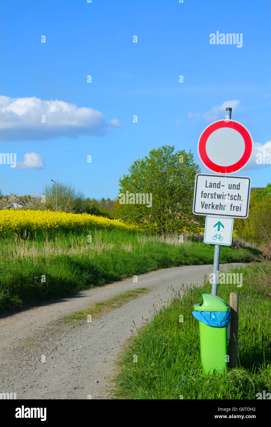 Road sign for "Land- und forstwirtsch. Verkehr frei Stock Photo - Alamy