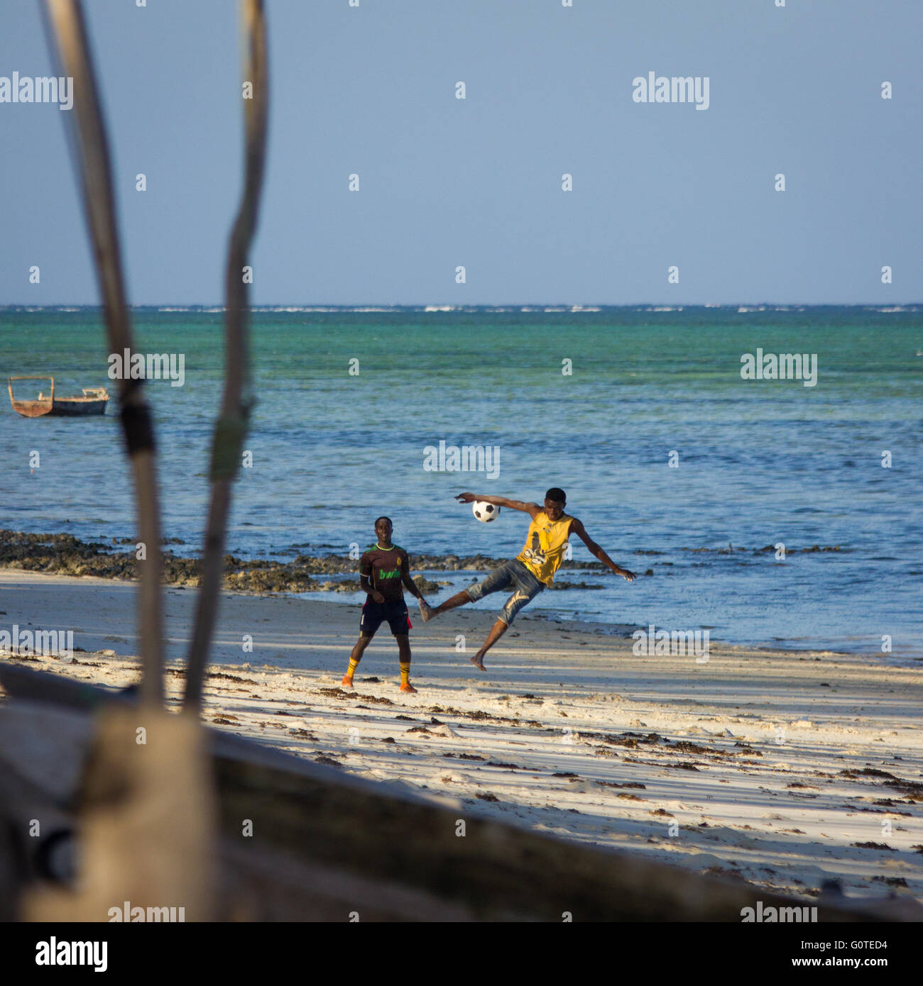 Football fan on beach hi-res stock photography and images - Alamy