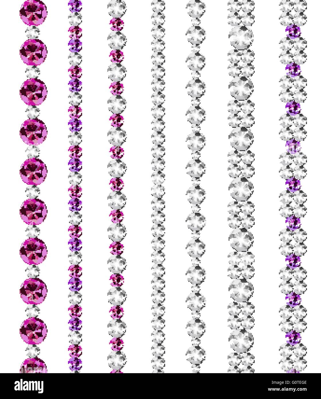 Diamond Realistic Borders Set Vector Illustration Stock Vector Image ...