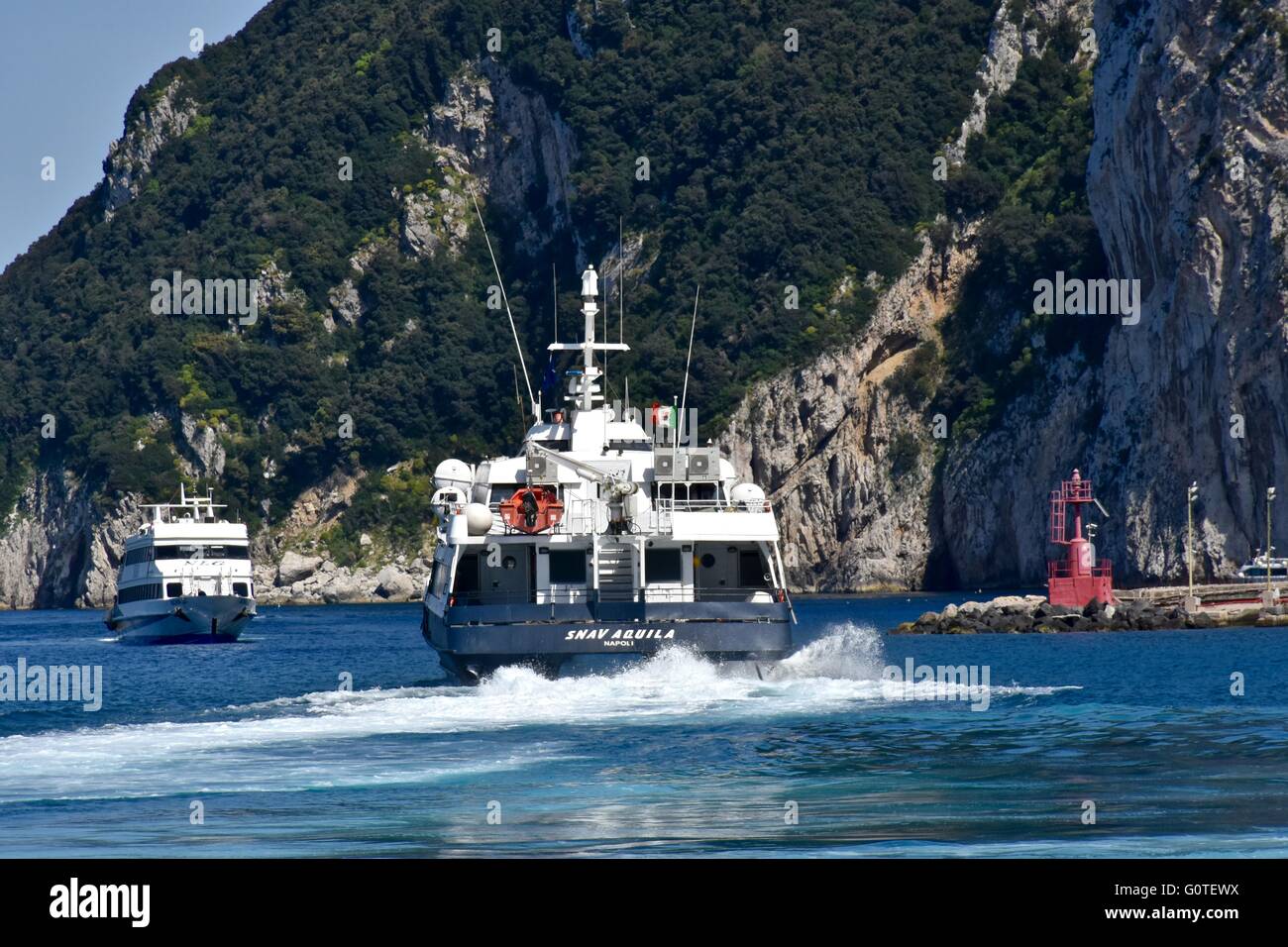 The big ship port on the island of Capri Stock Photo - Alamy