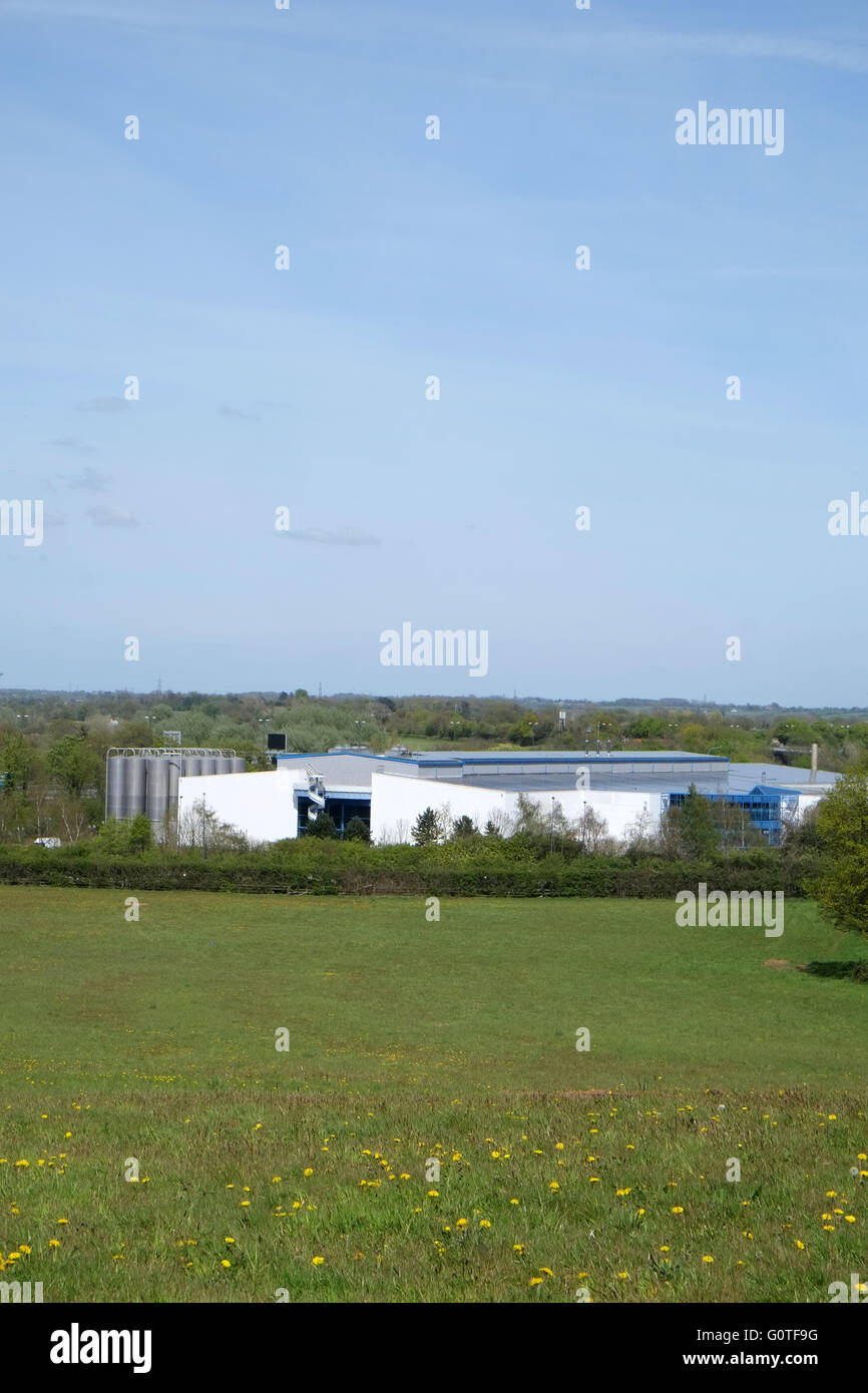 Large industrial unit located in the countryside, with adjacent fields ...