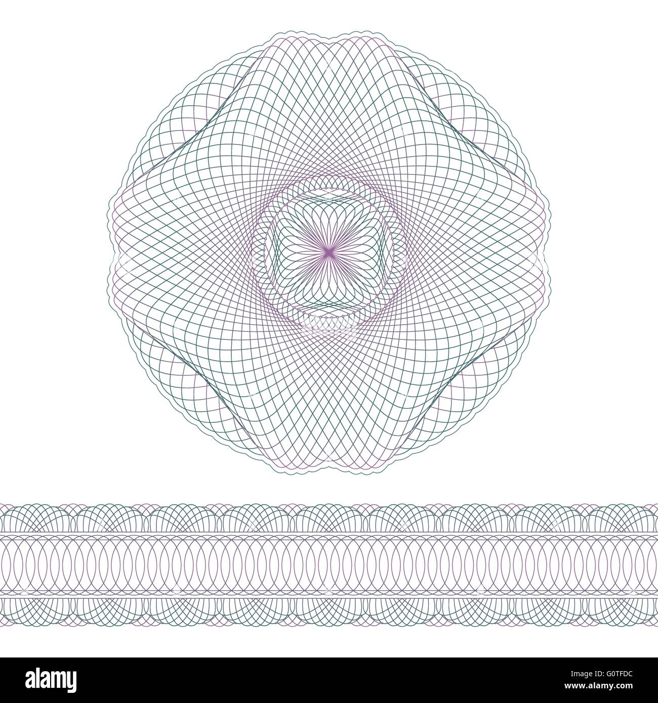 Decorative guilloche elements and border Stock Vector Image & Art - Alamy