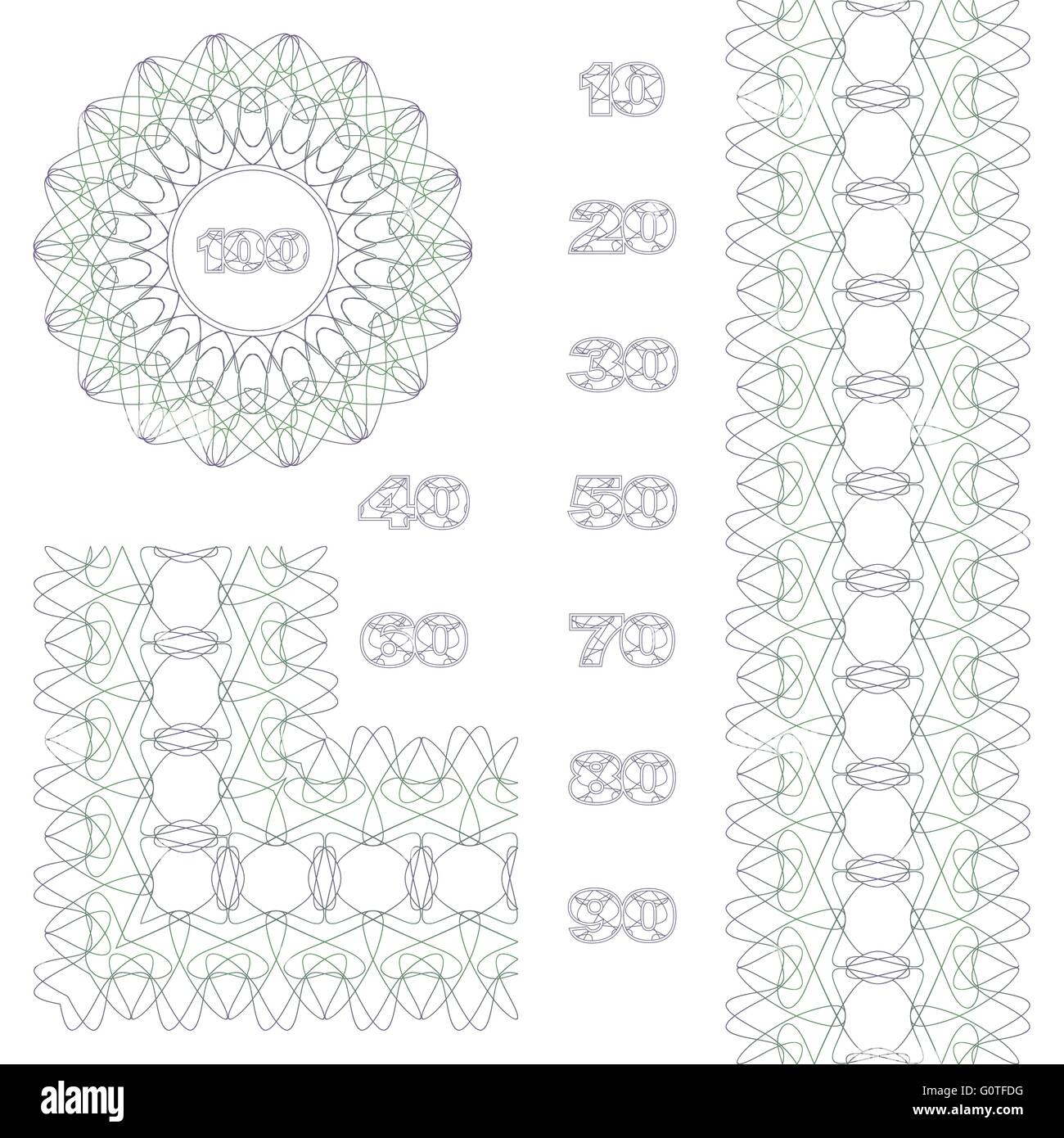Decorative rosette, border and numbers Stock Vector Image & Art - Alamy