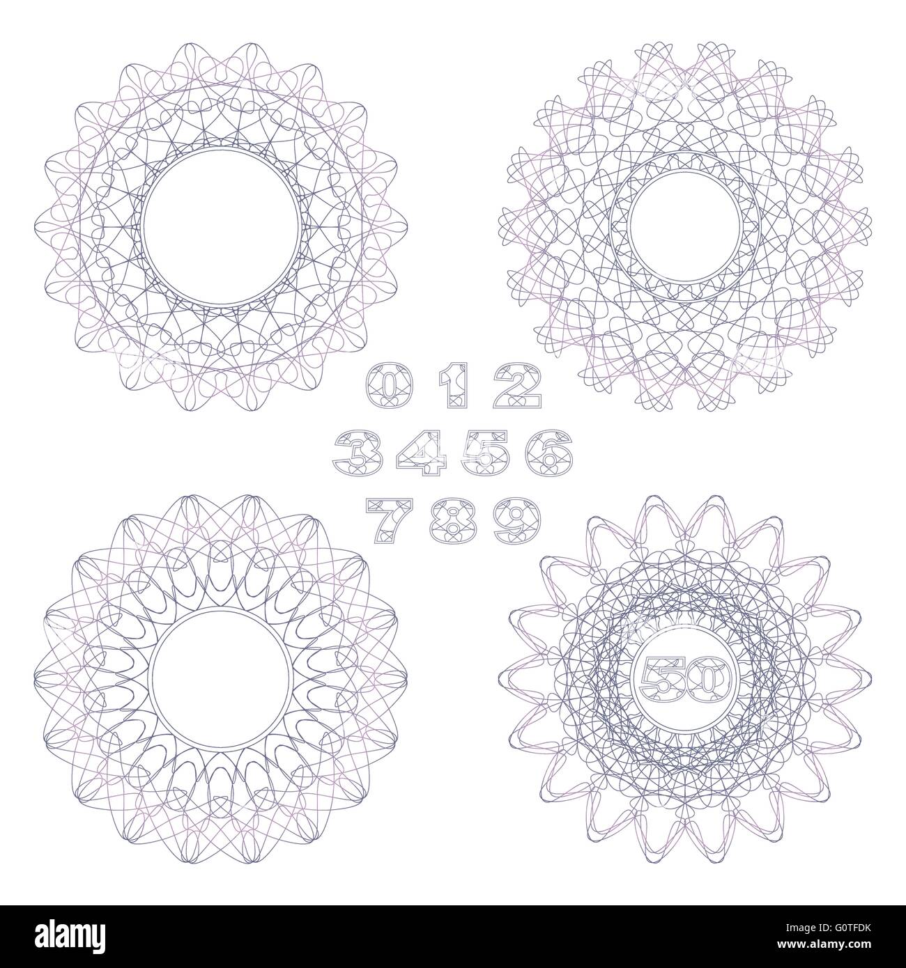 Decorative rosettes and numbers Stock Vector Image & Art - Alamy