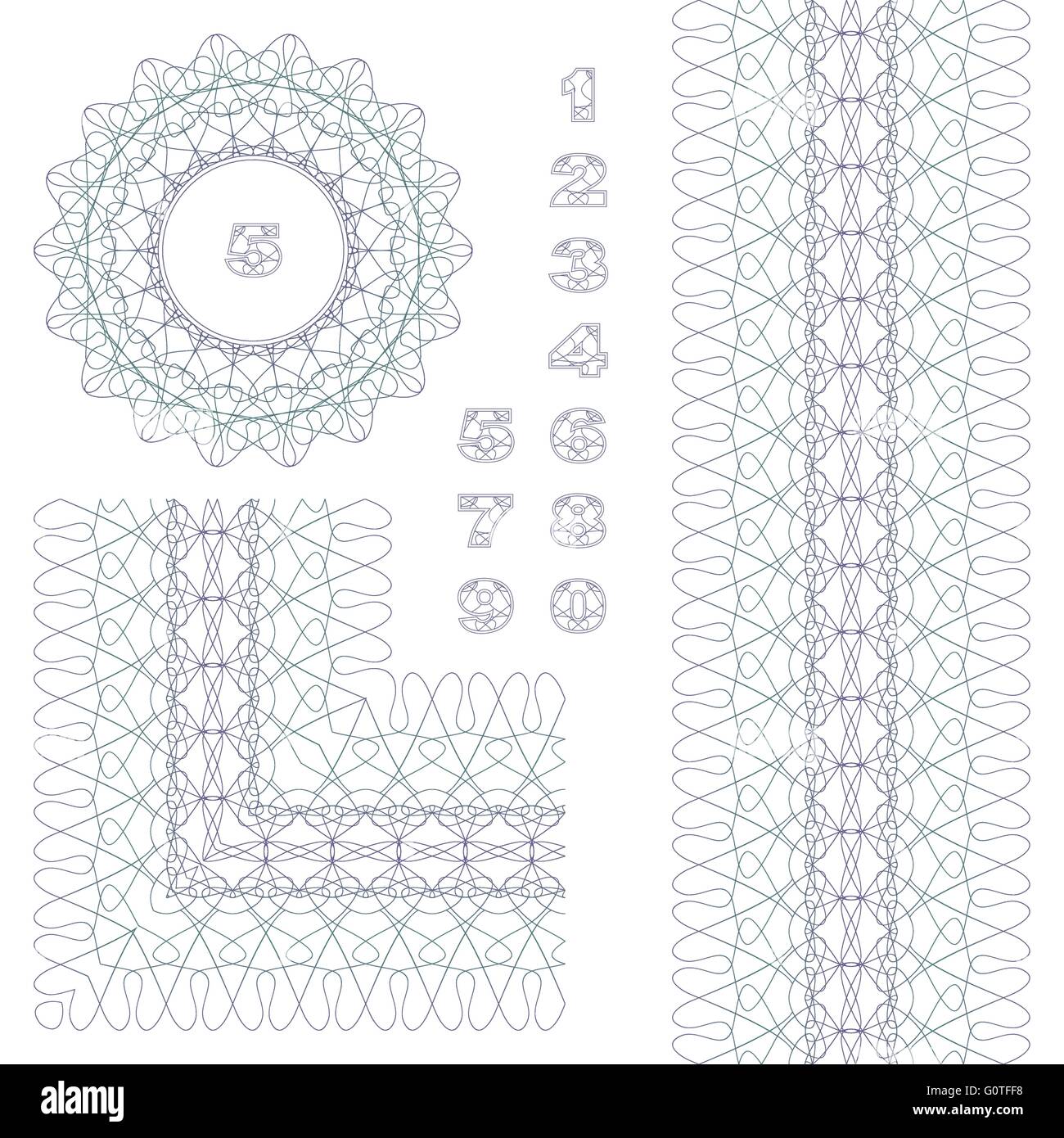 Rosette, border and numbers Stock Vector Image & Art - Alamy
