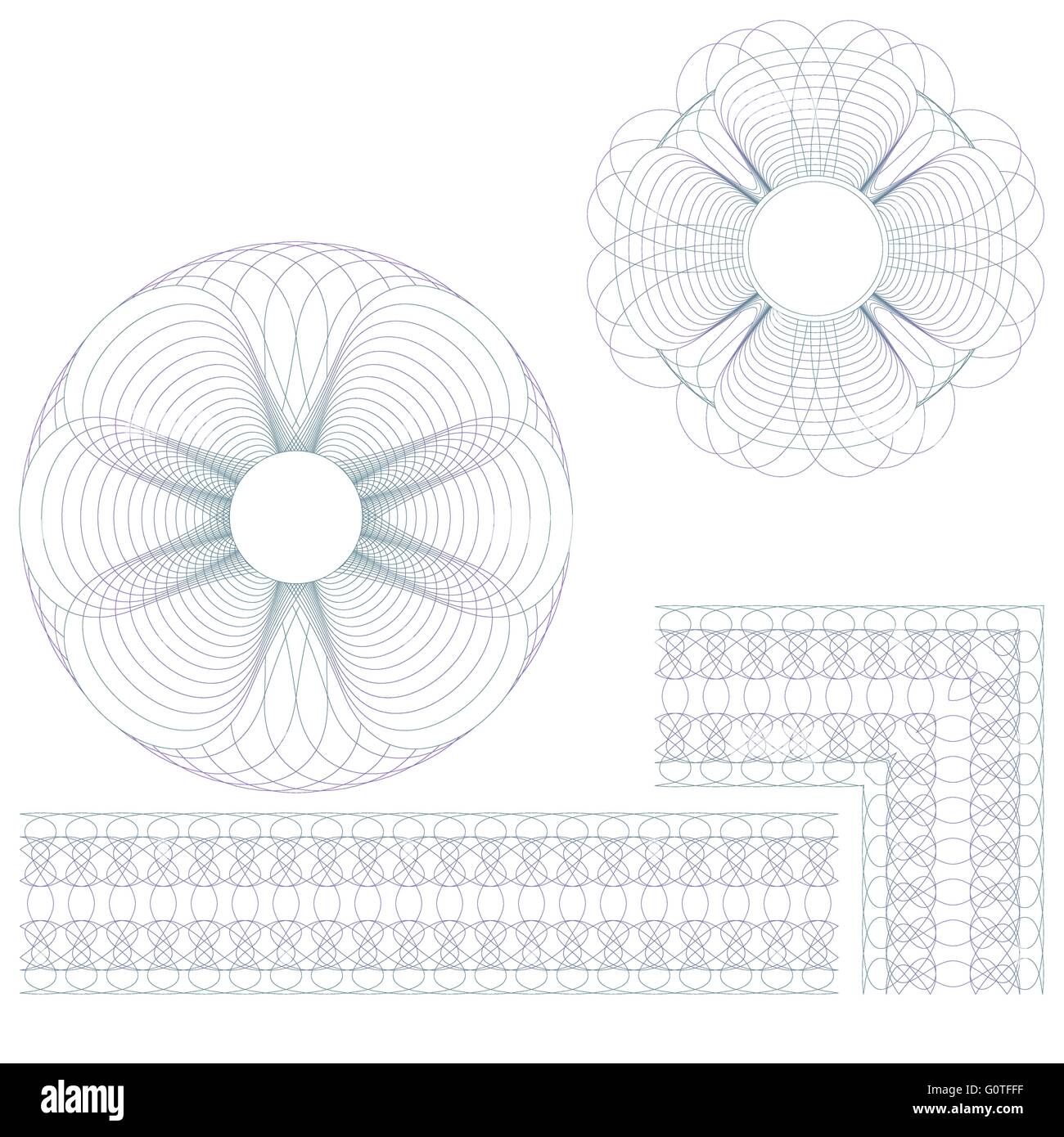 Rosettes, border and corner. Set Stock Vector Image & Art - Alamy