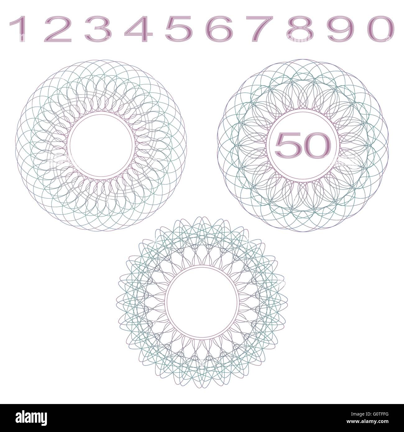 Rosettes and numbers Stock Vector Image & Art - Alamy