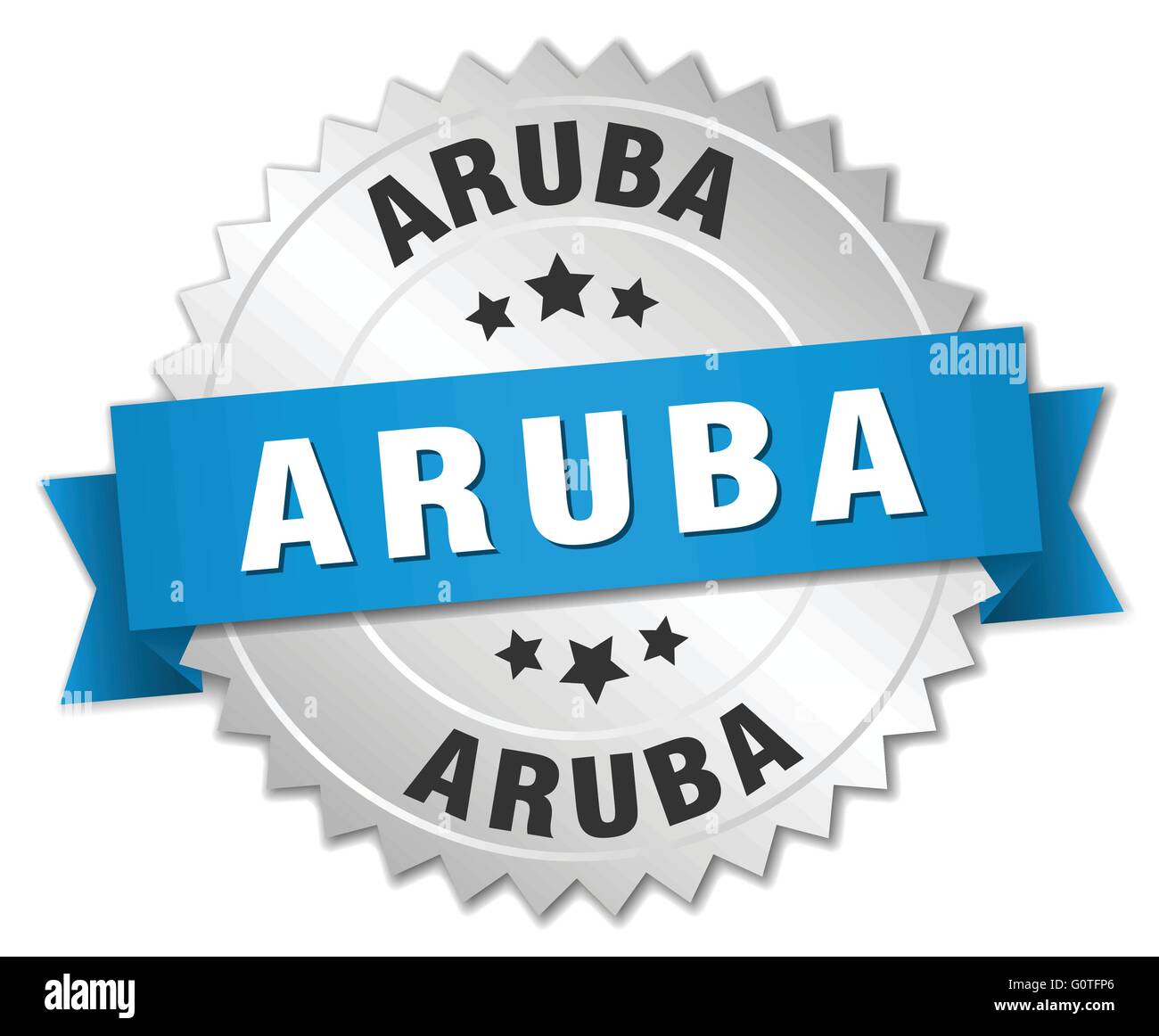 Aruba round silver badge with blue ribbon Stock Vector Image & Art - Alamy