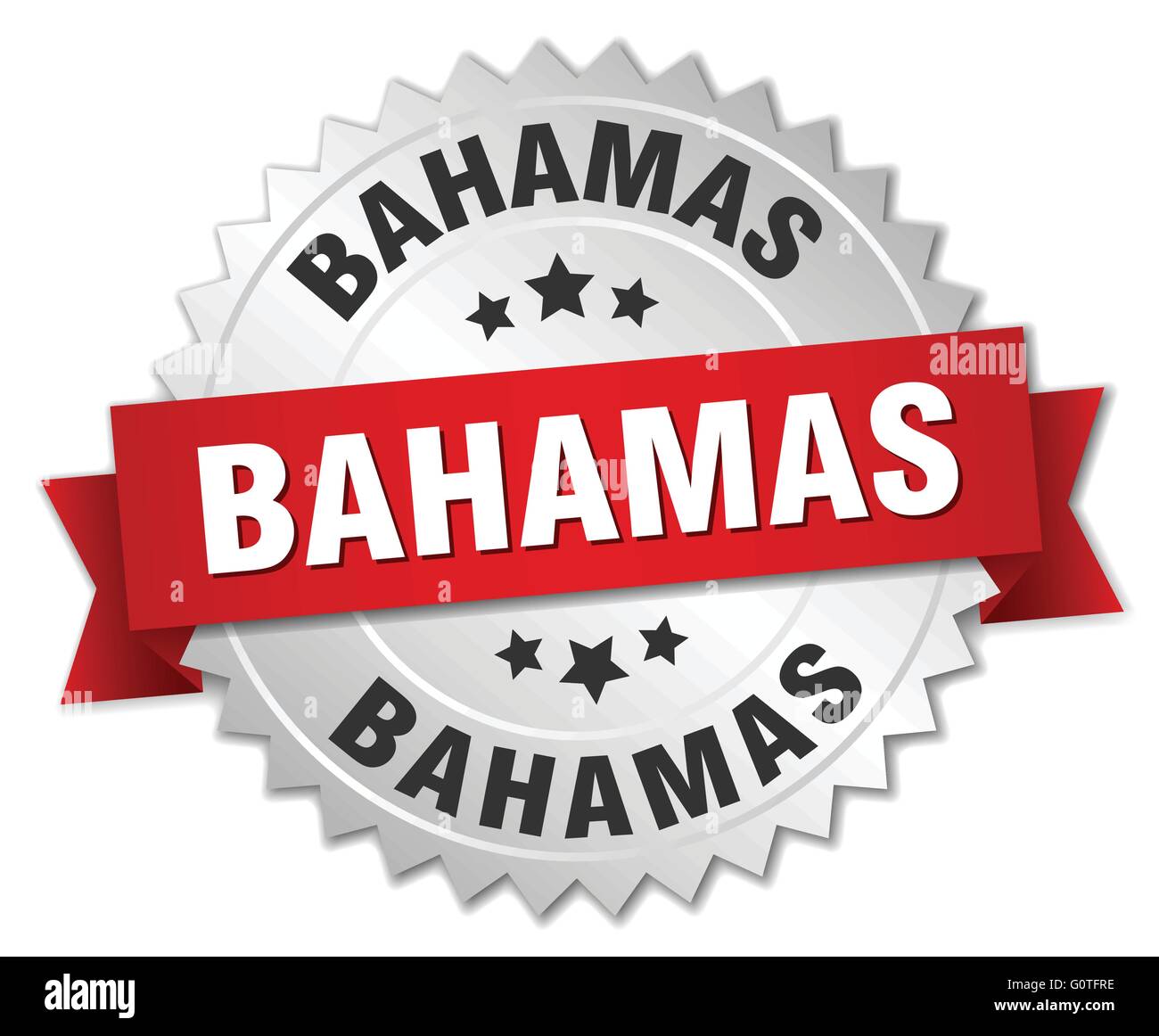 Bahamas round silver badge with red ribbon Stock Vector Image & Art - Alamy