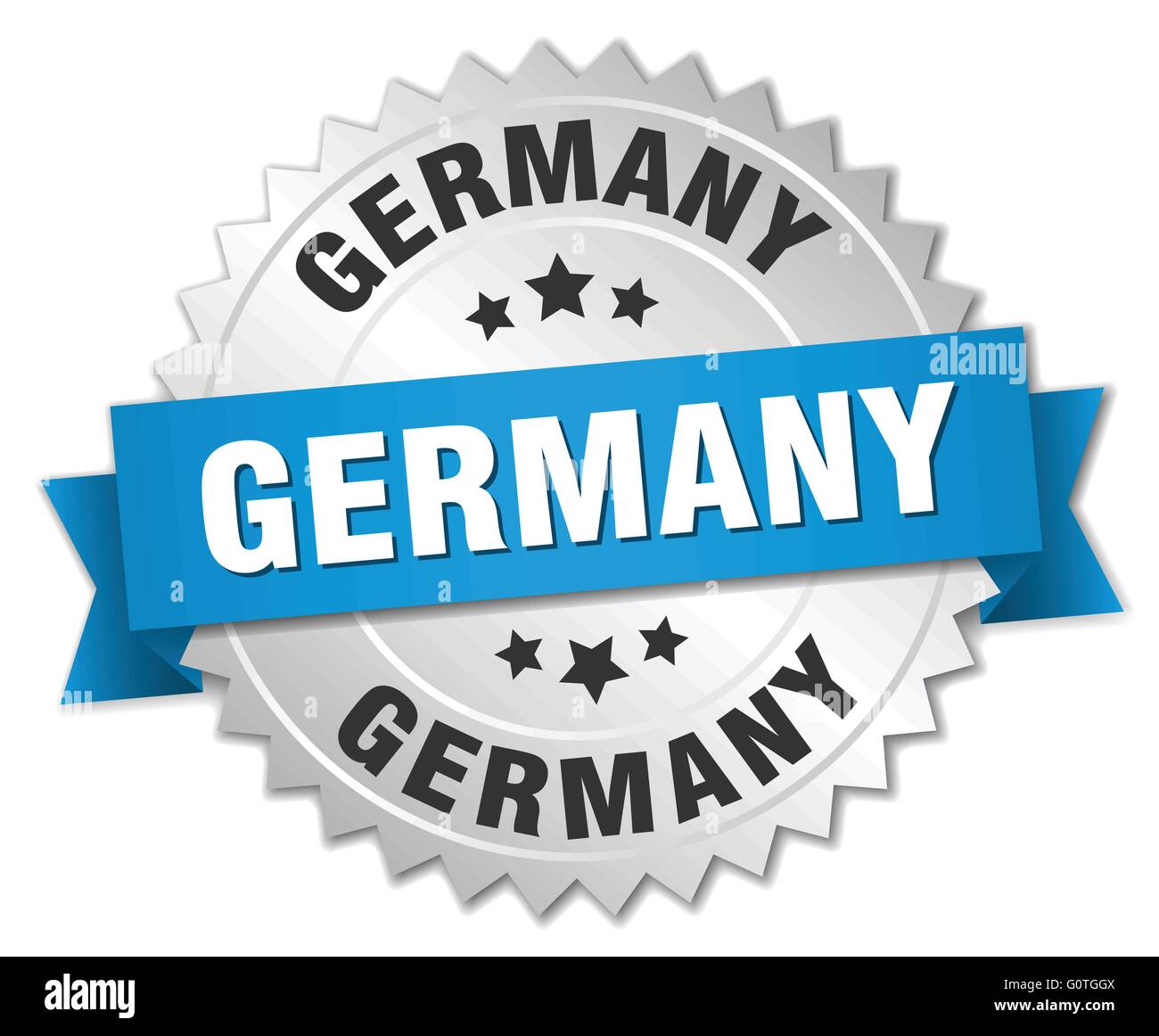 Germany round silver badge with blue ribbon Stock Vector Image & Art ...