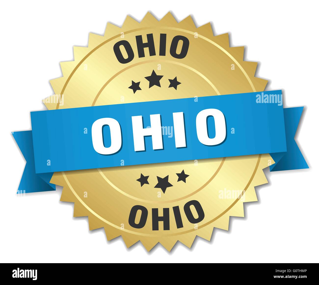 Ohio round golden badge with blue ribbon Stock Vector Image & Art - Alamy