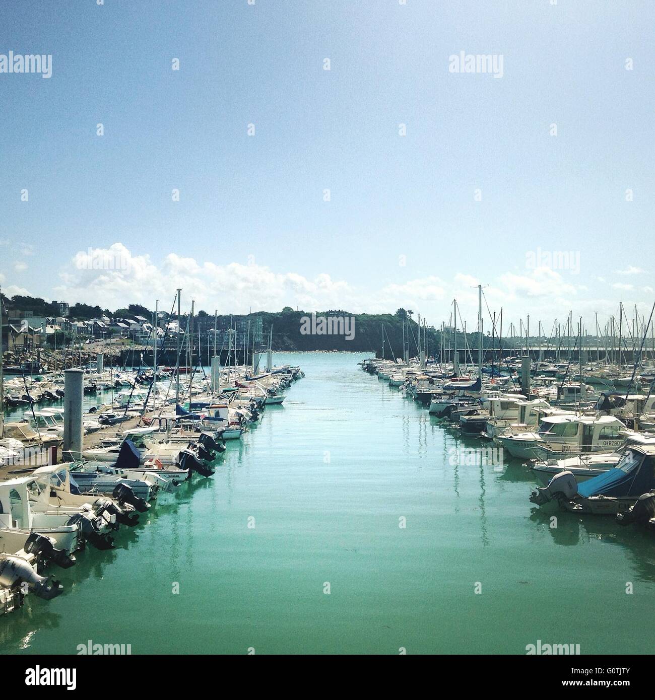 Boats moored, Port de Granville, Normandy, France Stock Photo - Alamy