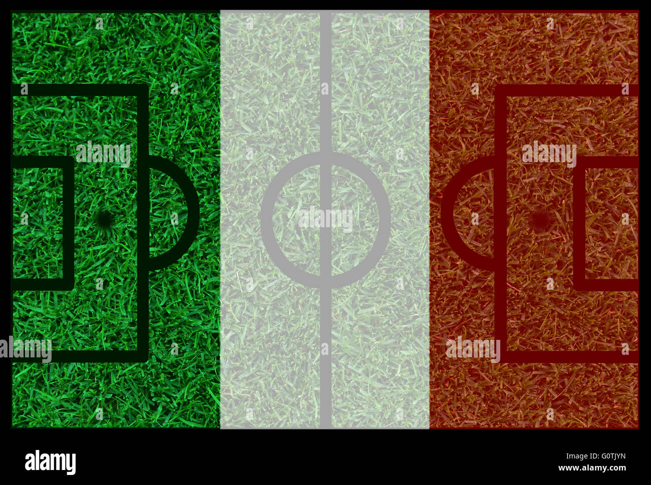 Football field textured by Italy national flags on euro 2016 Stock ...