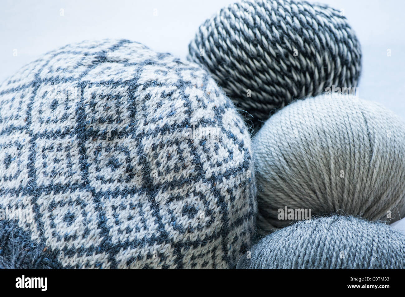 Hat knitted using Rowan Felted Tweed Stock Photo - Alamy