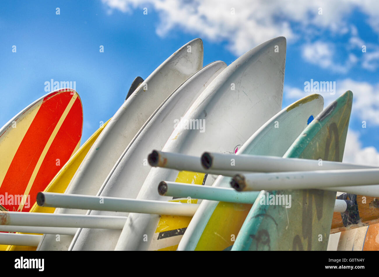 Photo of surfboard rack Stock Photo - Alamy