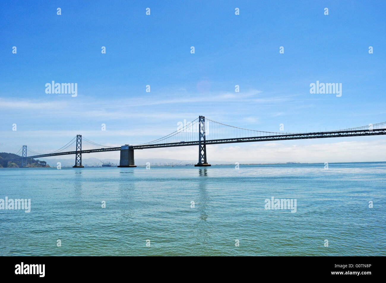 San Francisco, California, Usa: panoramic view of Bay Bridge, the San Francisco-Oakland Bay ...