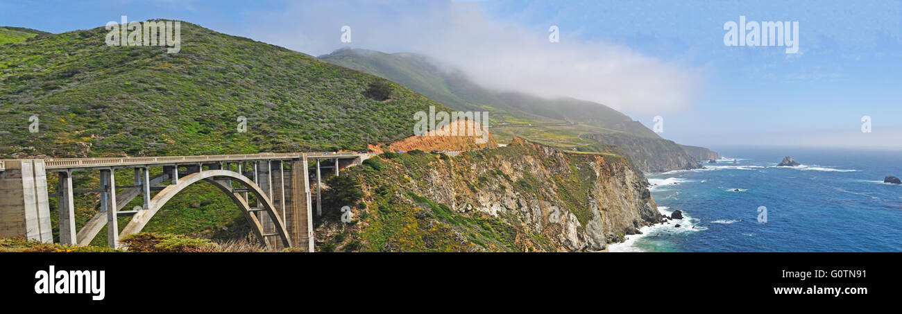 Bixby creek bridge concrete open spandrel arch bridge big sur ...