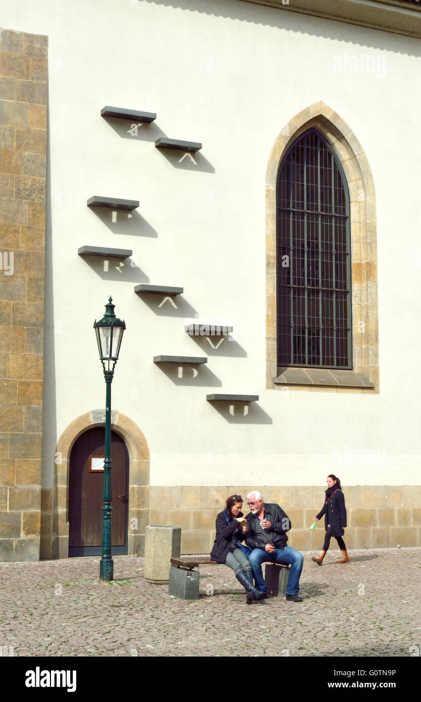Prague, Czech Republic. Bethlehem Chapel (Betlemska kaple). Artwork on ...