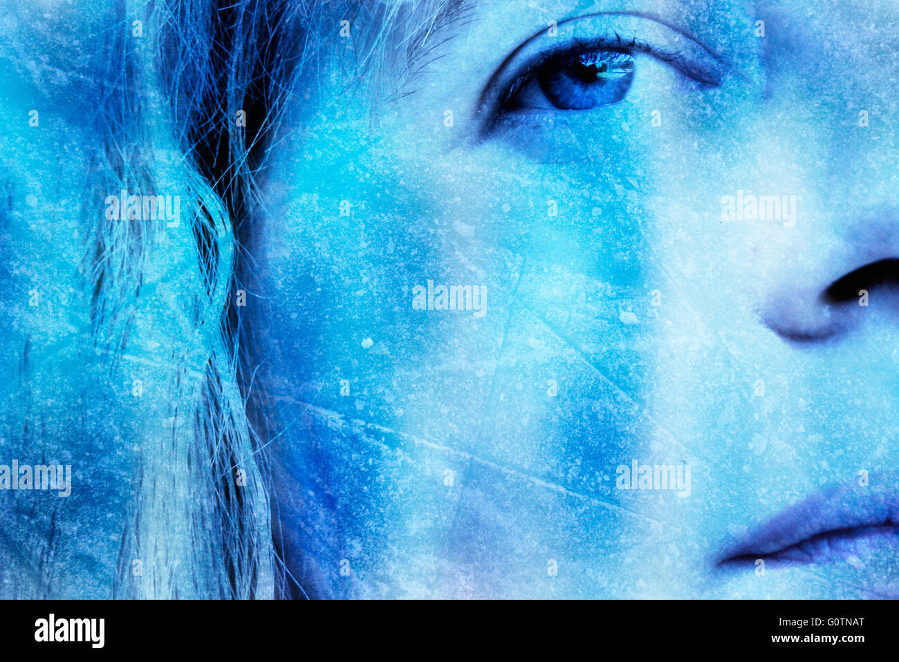 woman face with grunge effect Stock Photo - Alamy